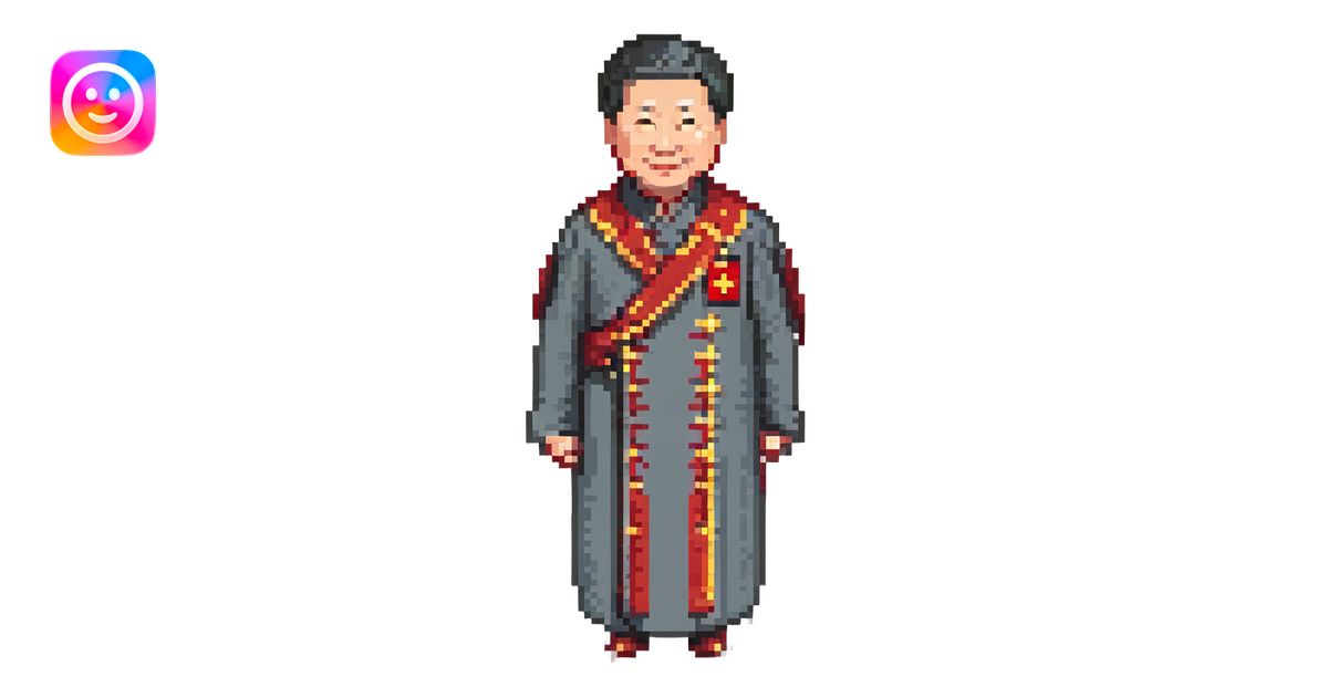 Xi Jinping depicted as an emperor illustration | AI Emoji Generator