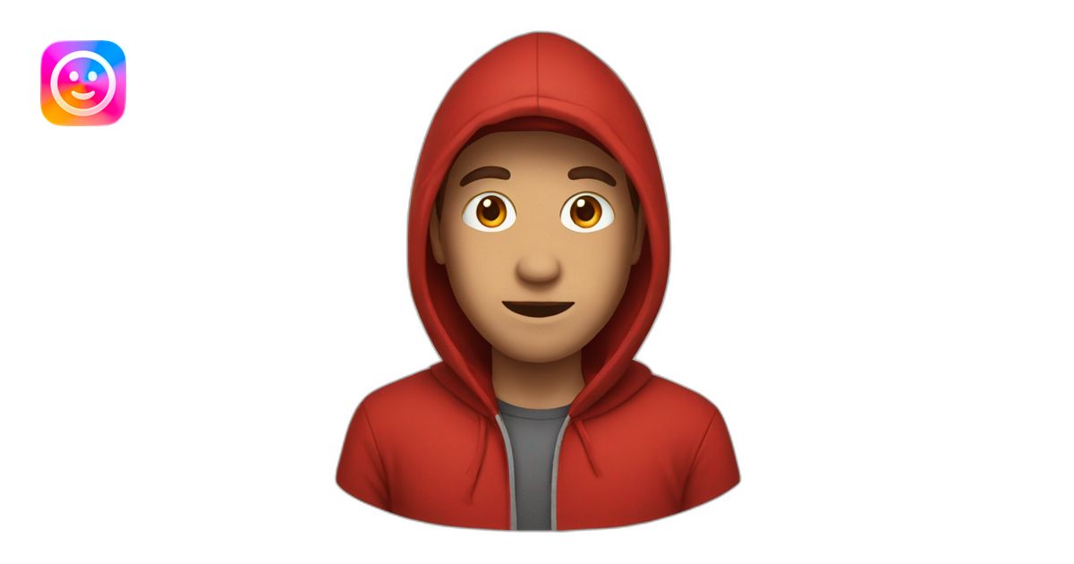 red hooded male emoji | AI Emoji Generator