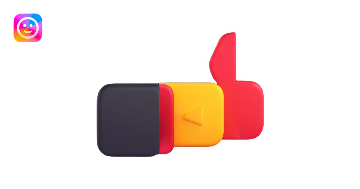 3D style Youtube logo emoji, angled to the right, with shadow emoji ...