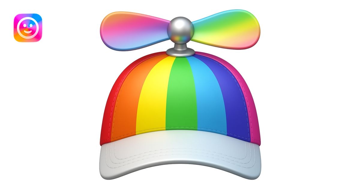 rainbow propeller hat emoji | AI Emoji Generator