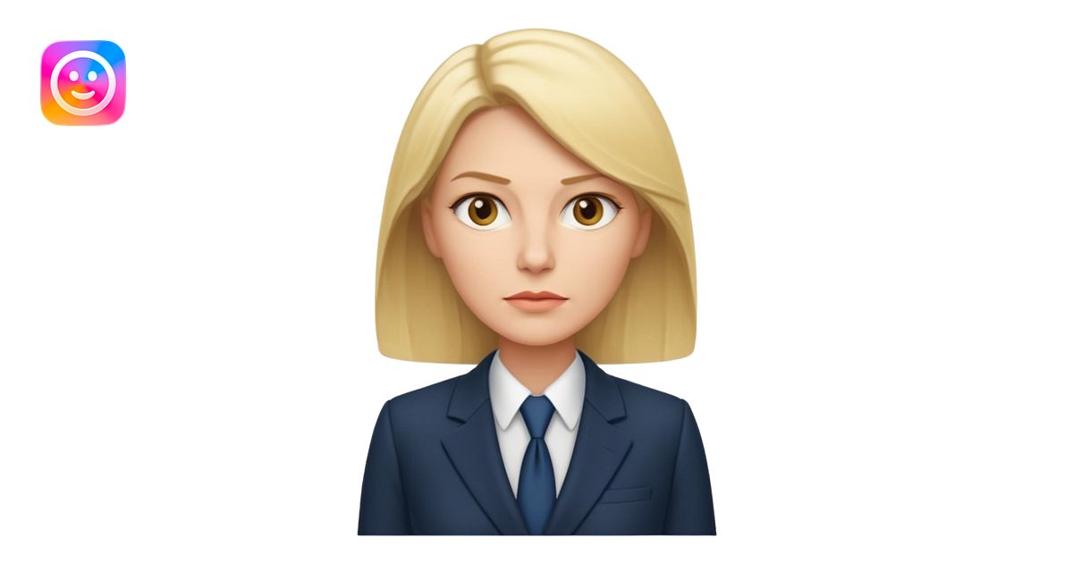 serious blond business woman in her forties in full suit emoji | AI ...