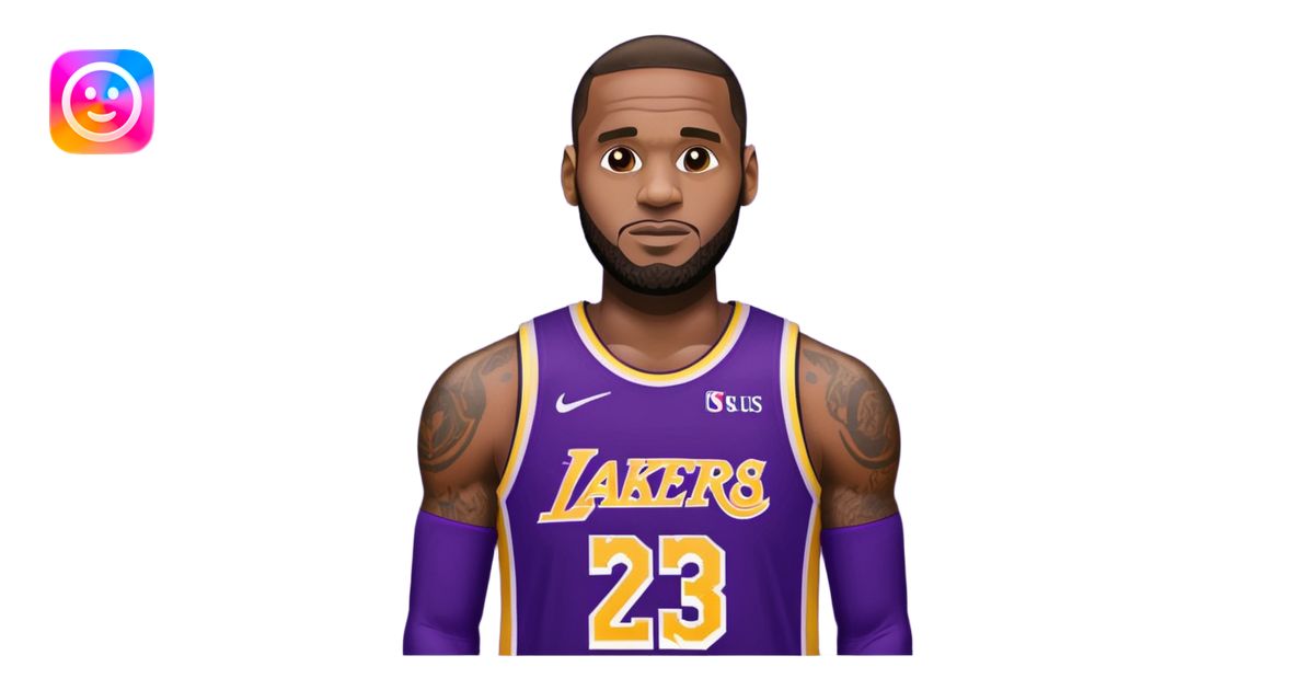 LeBron James in a lakers jersey number 23 emoji | AI Emoji Generator