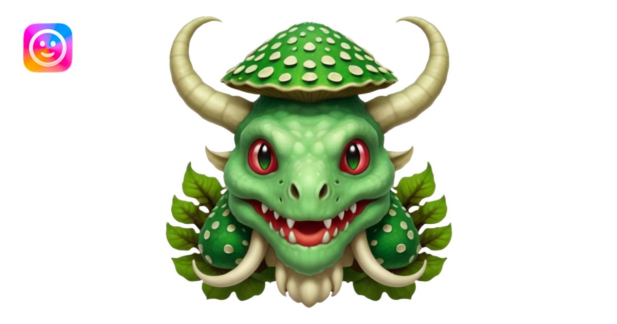 poisonous mushroom dragon beast portrait, head and shoulders only, face ...