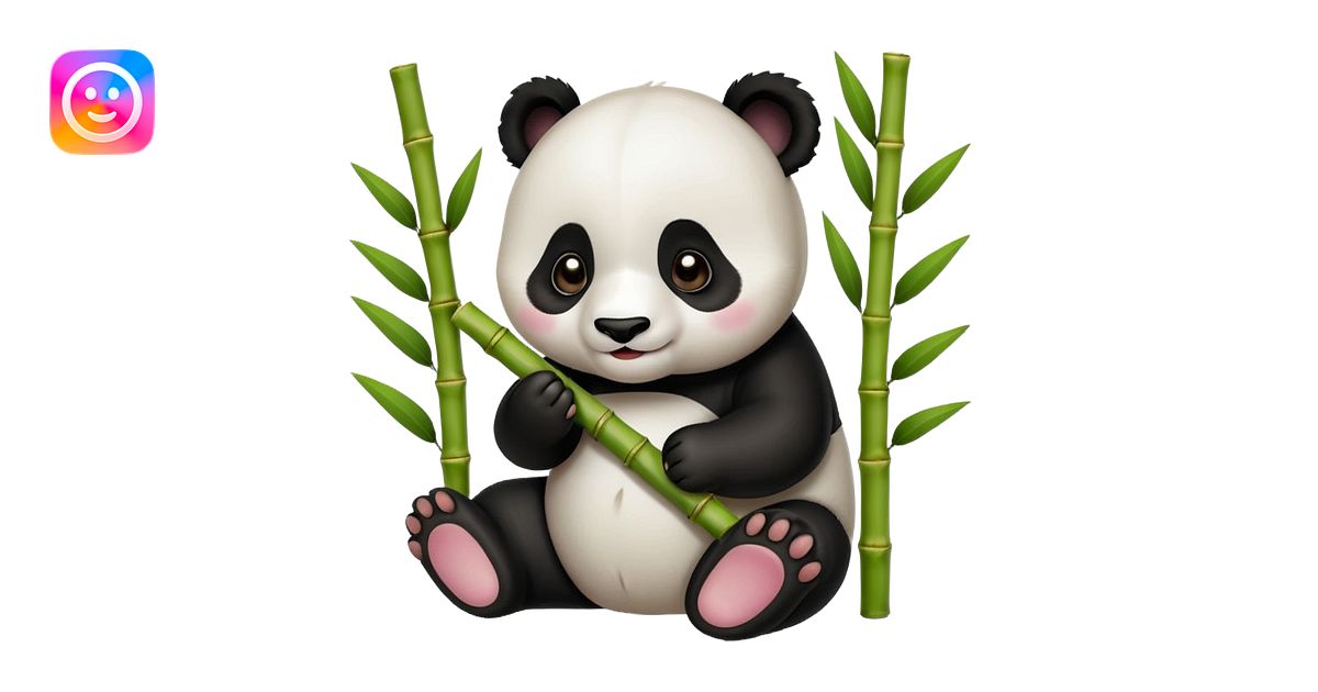 baby panda eating bamboo emoji | AI Emoji Generator