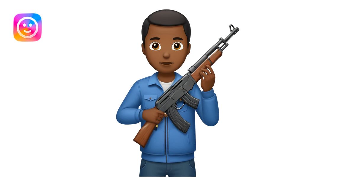 Black guy with Ak47 emoji | AI Emoji Generator