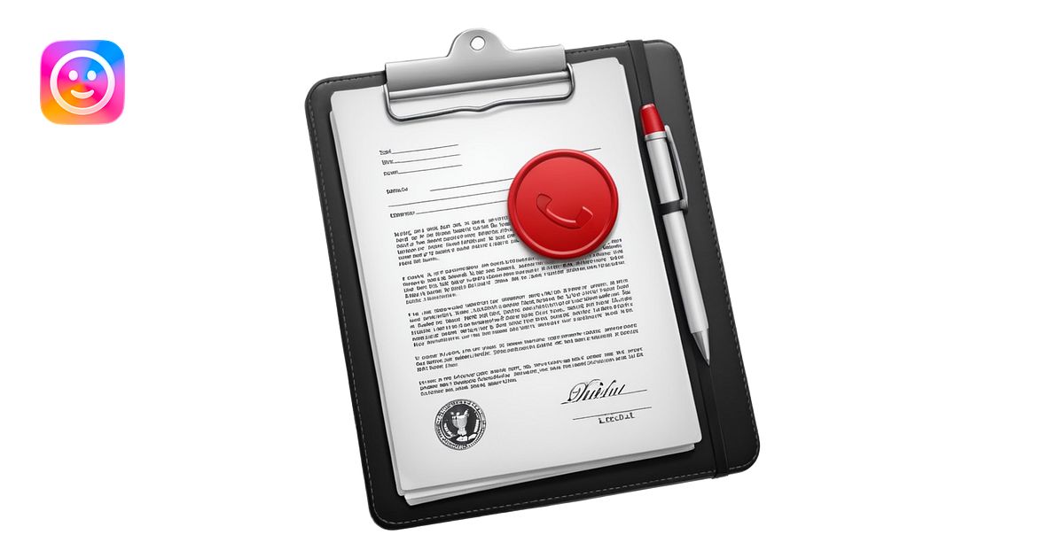 Courtroom Items, Legal Document – official case file or contract emoji ...