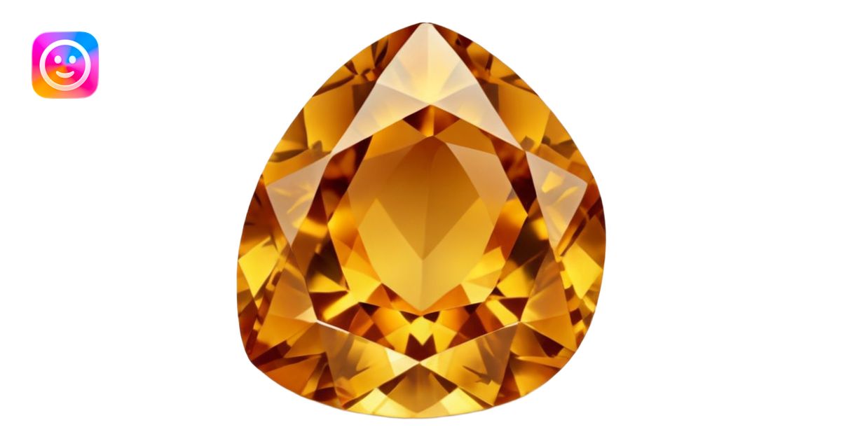 Single gemstone rock character, warm golden citrine, squat and heavy ...