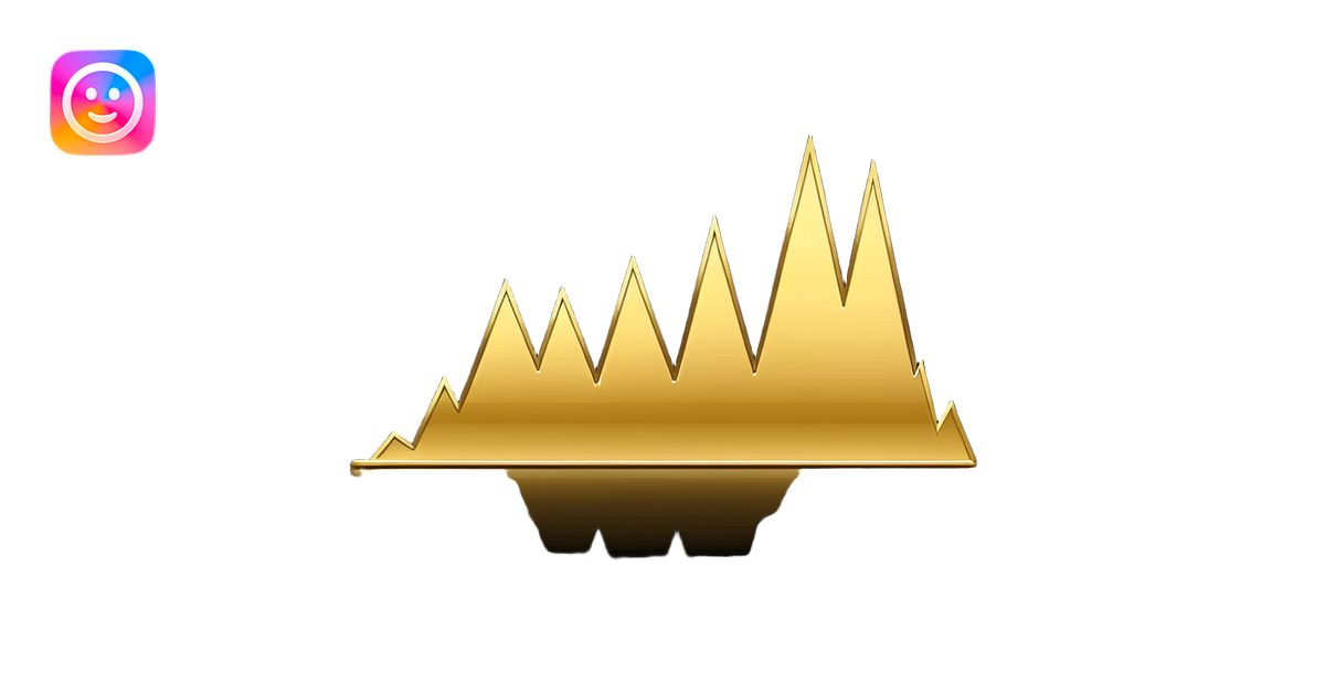 shiny gold charted line emoji | AI Emoji Generator