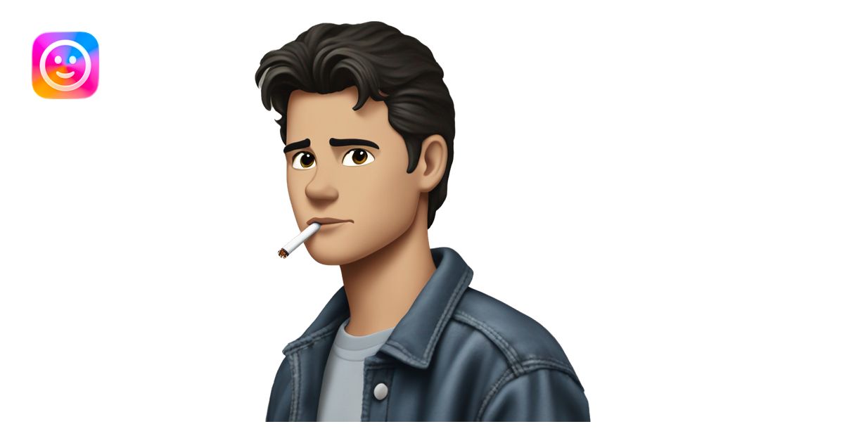 Ponyboy Curtis from the outsiders smoking a cigarette emoji | AI Emoji ...