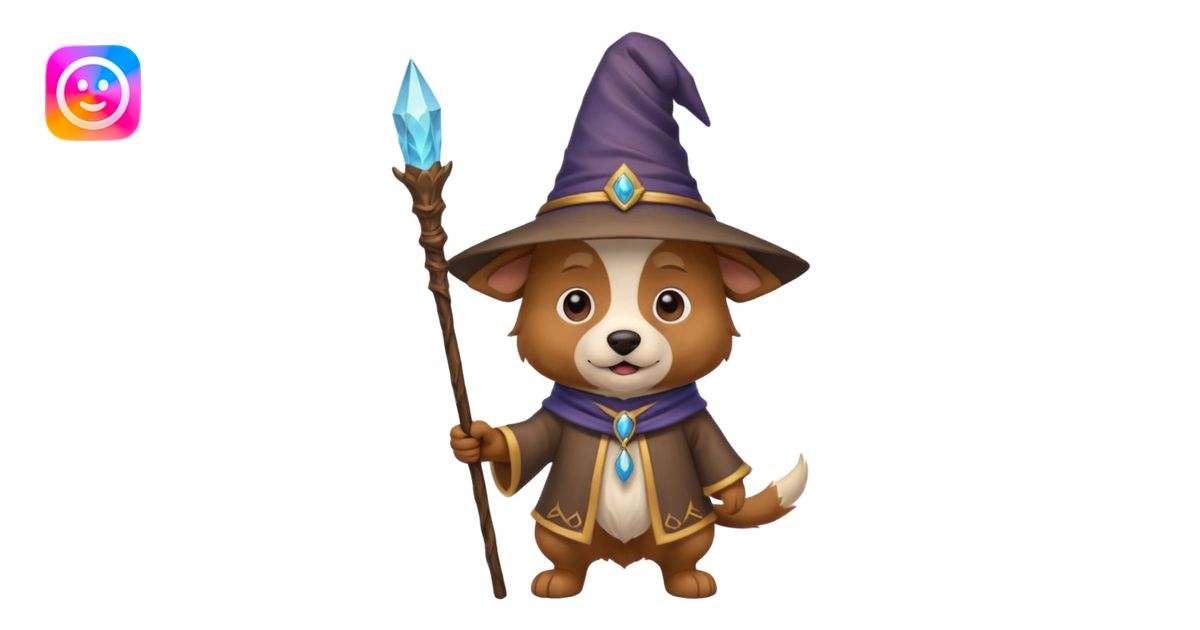 Dog wizard emoji | AI Emoji Generator