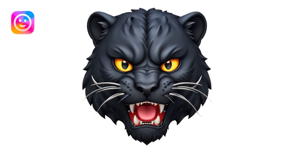 angry panther bust emoji | AI Emoji Generator
