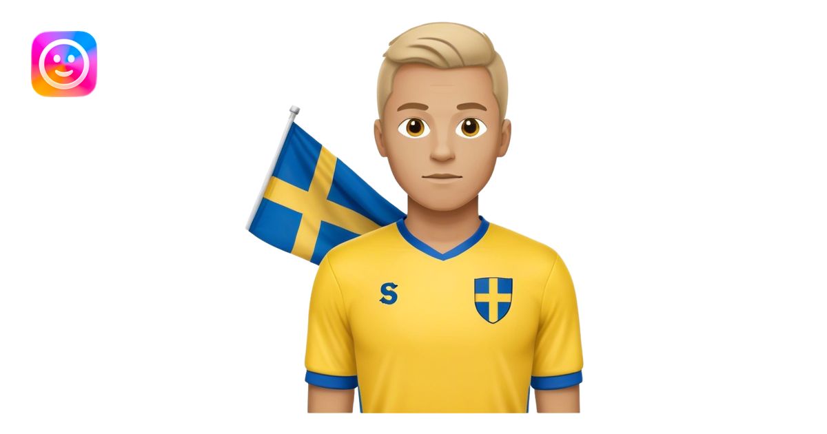 Swedish male soccer player with yellow and blue clothes and with the ...