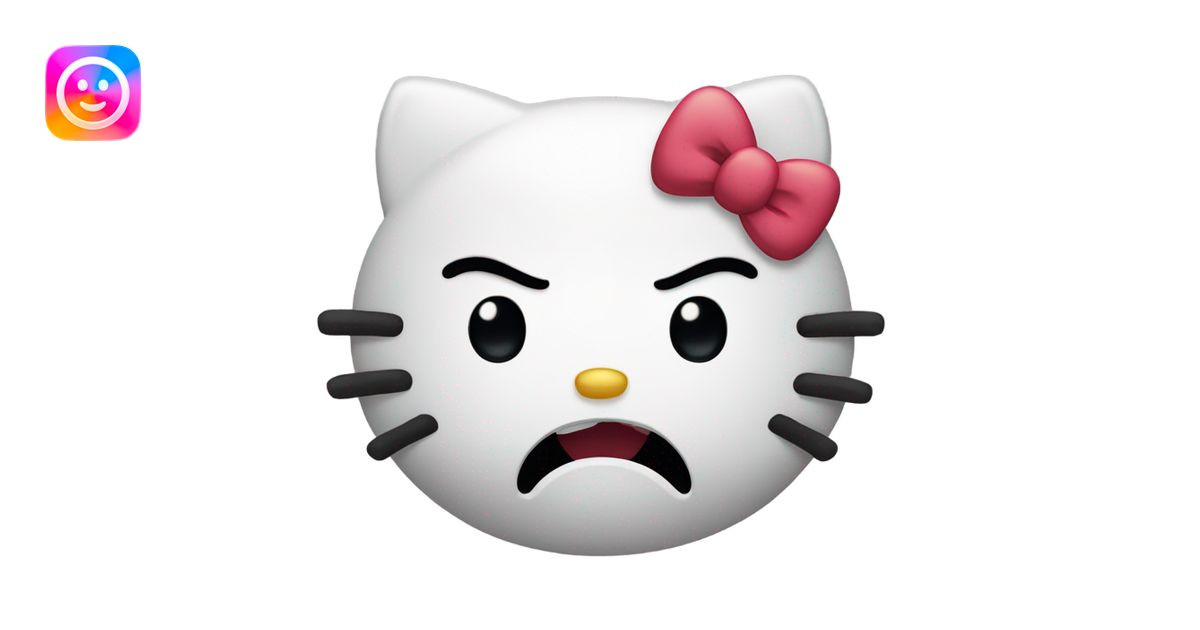 Angry Hello Kitty emoji | AI Emoji Generator