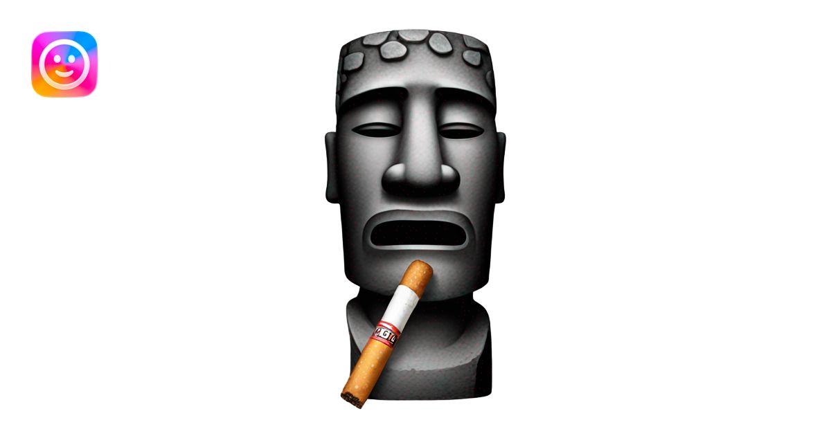 Moai emoji with ciggerate emoji emoji | AI Emoji Generator