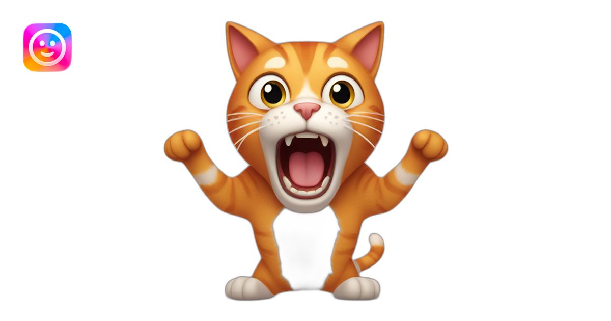 big screaming scared ginger cat emoji | AI Emoji Generator