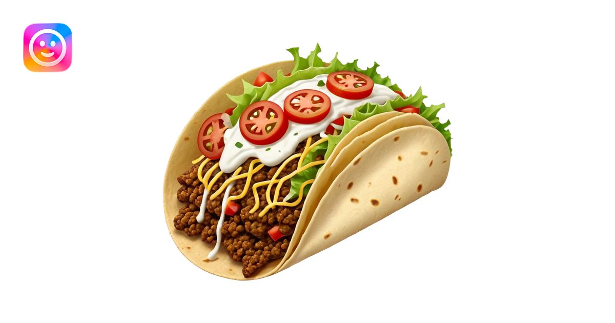 Street food taco with toppings emoji | AI Emoji Generator