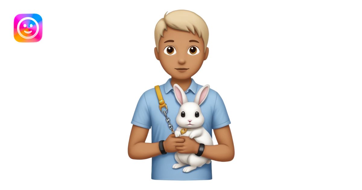 Walker + rabbit leash, Pet Walkers. emoji | AI Emoji Generator