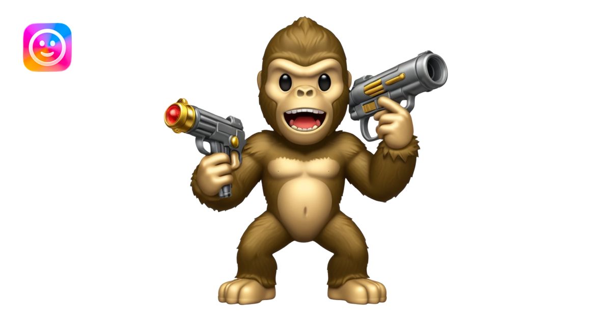 King Kong goofy emoji with ray gun from COD Zombiesr emoji | AI Emoji ...