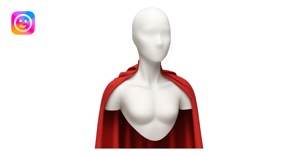 faceless white mannequin flying red cape without hood emoji | AI Emoji ...