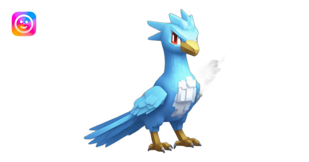 Pixelmon Minecraft Shiny Galar Articuno emoji | AI Emoji Generator