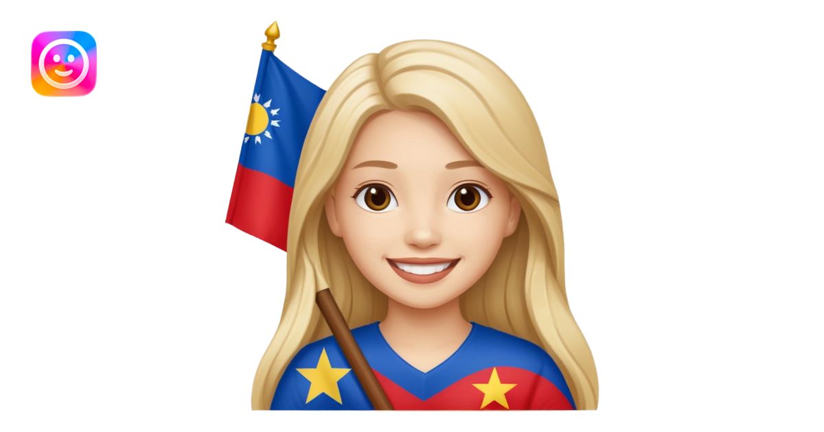 white girl pinoy flag emoji | AI Emoji Generator
