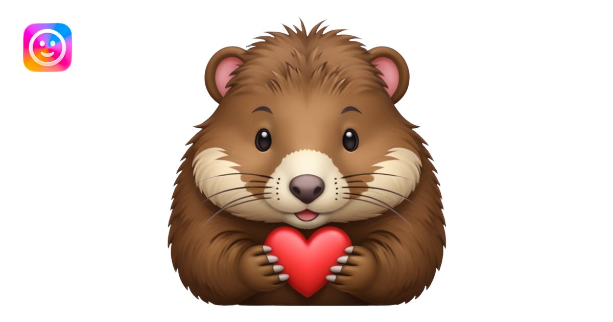 nutria con corazon para copiar y pegar en chat emoji | AI Emoji Generator