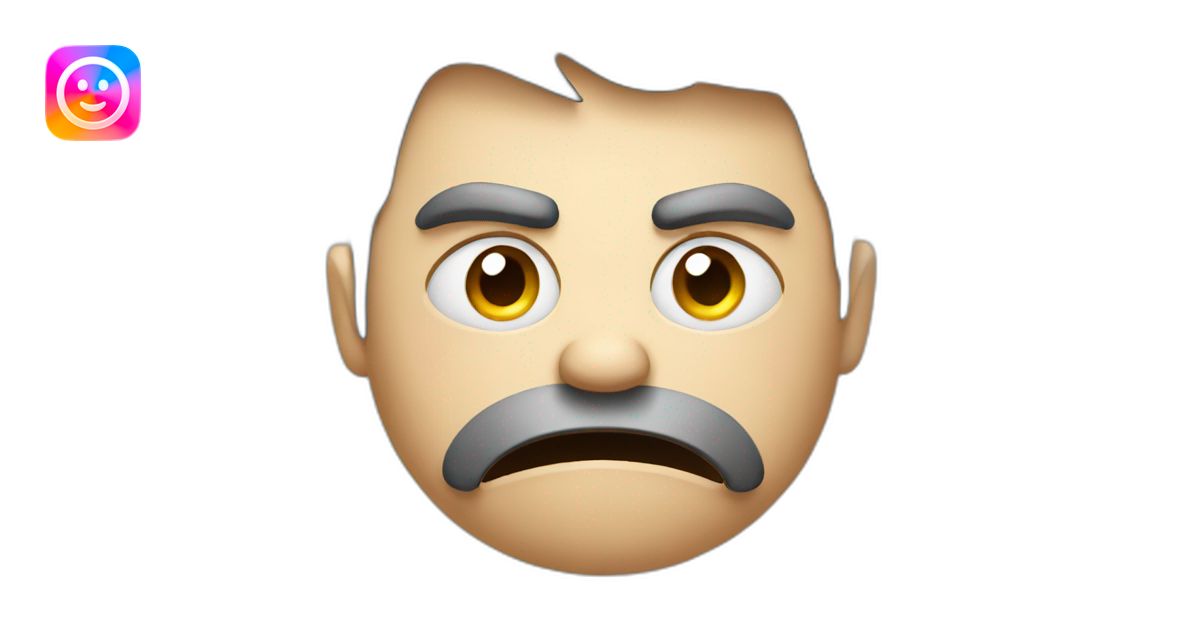grumpy face with tension and stress emoji | AI Emoji Generator
