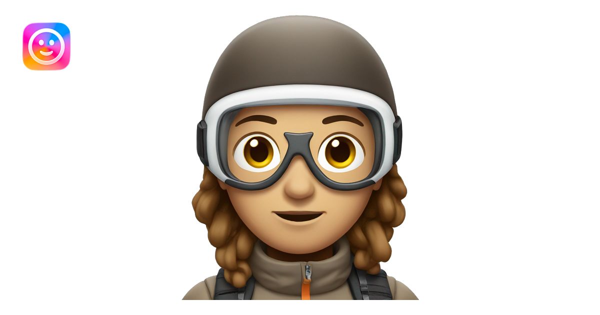 Skier with brown hair emoji | AI Emoji Generator