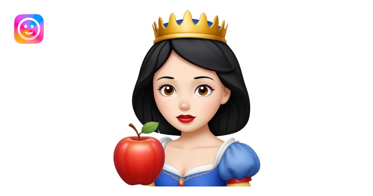 Snow white with obergine emoji | AI Emoji Generator