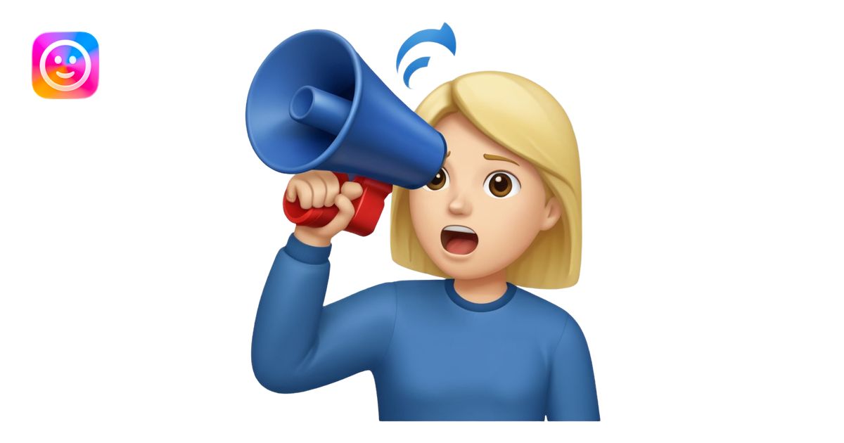 2nd pic yelling into megaphone held in right hand emoji | AI Emoji ...
