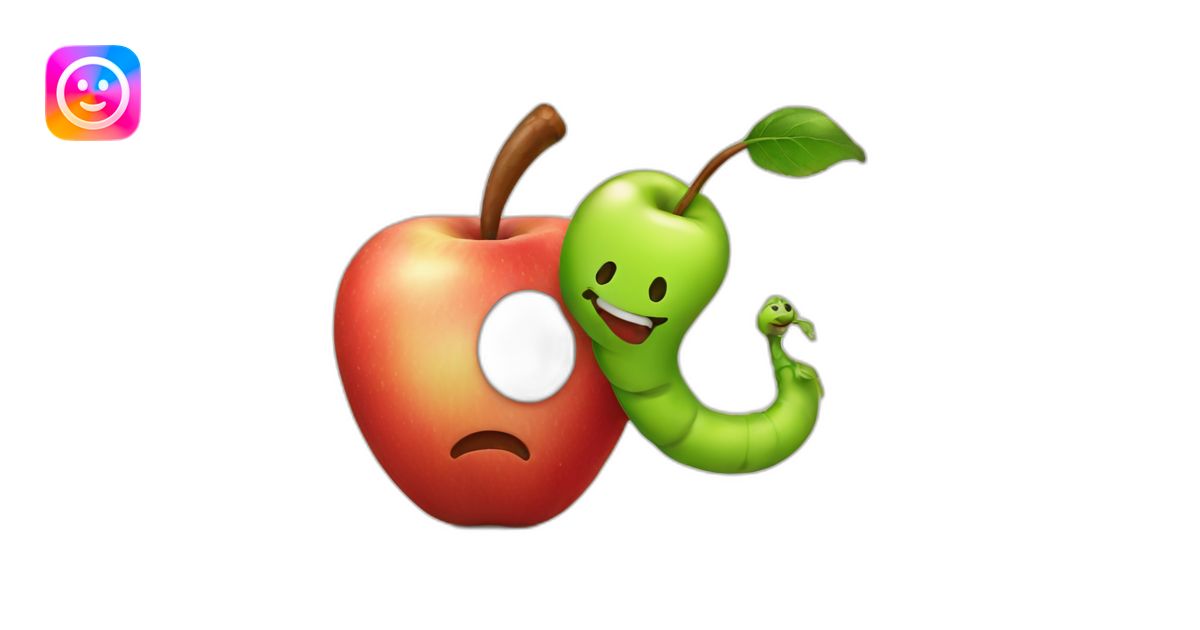 An Apple with worm emoji | AI Emoji Generator