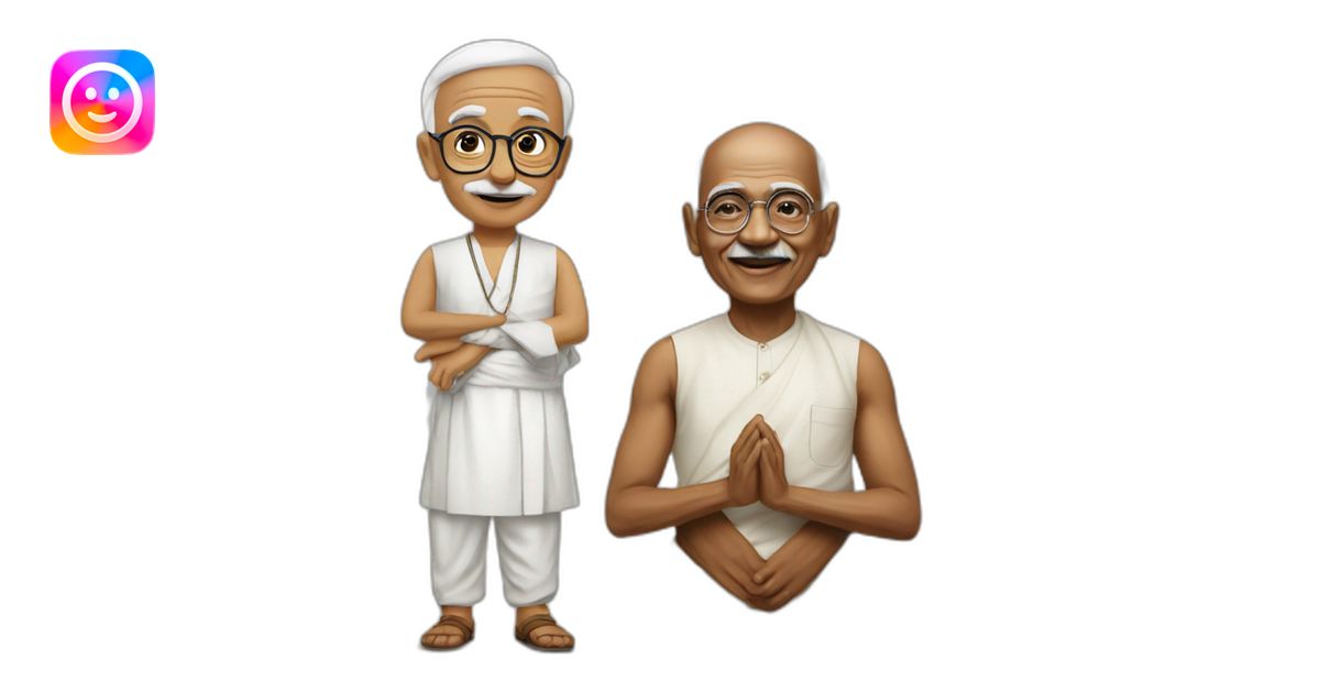 Modji with Ghandi ji emoji | AI Emoji Generator