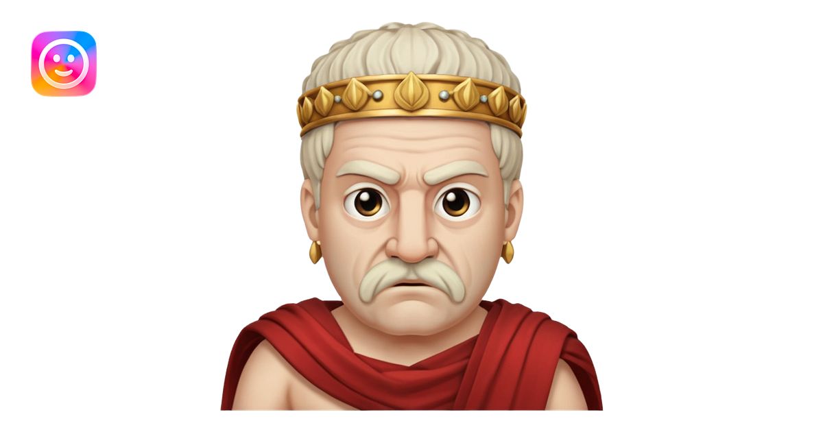 evil ancient greek king with toga ugly big nose emoji | AI Emoji Generator