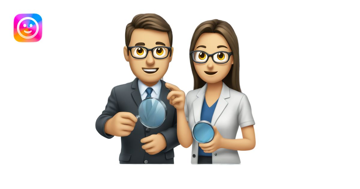 Two IT auditors (man and woman) inspecting server with magnifying glass ...