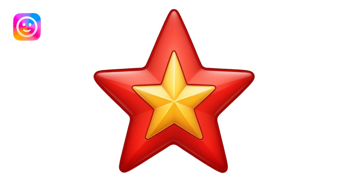 just a 5 edged red star with black background emoji | AI Emoji Generator
