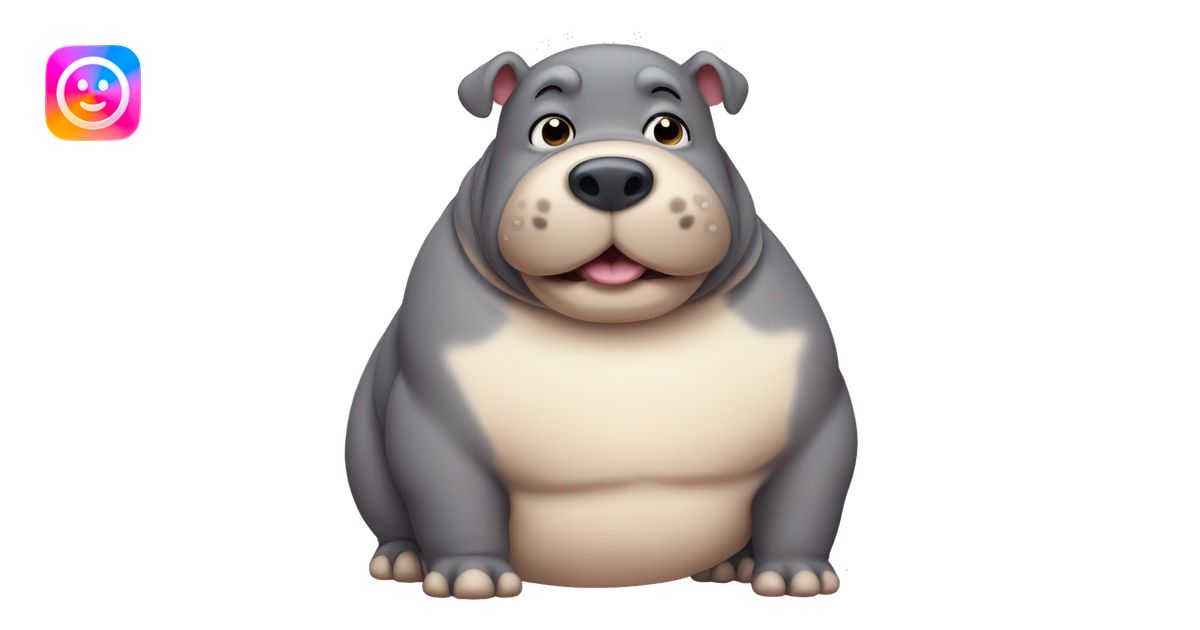 chubby dog hippo with a belly emoji | AI Emoji Generator