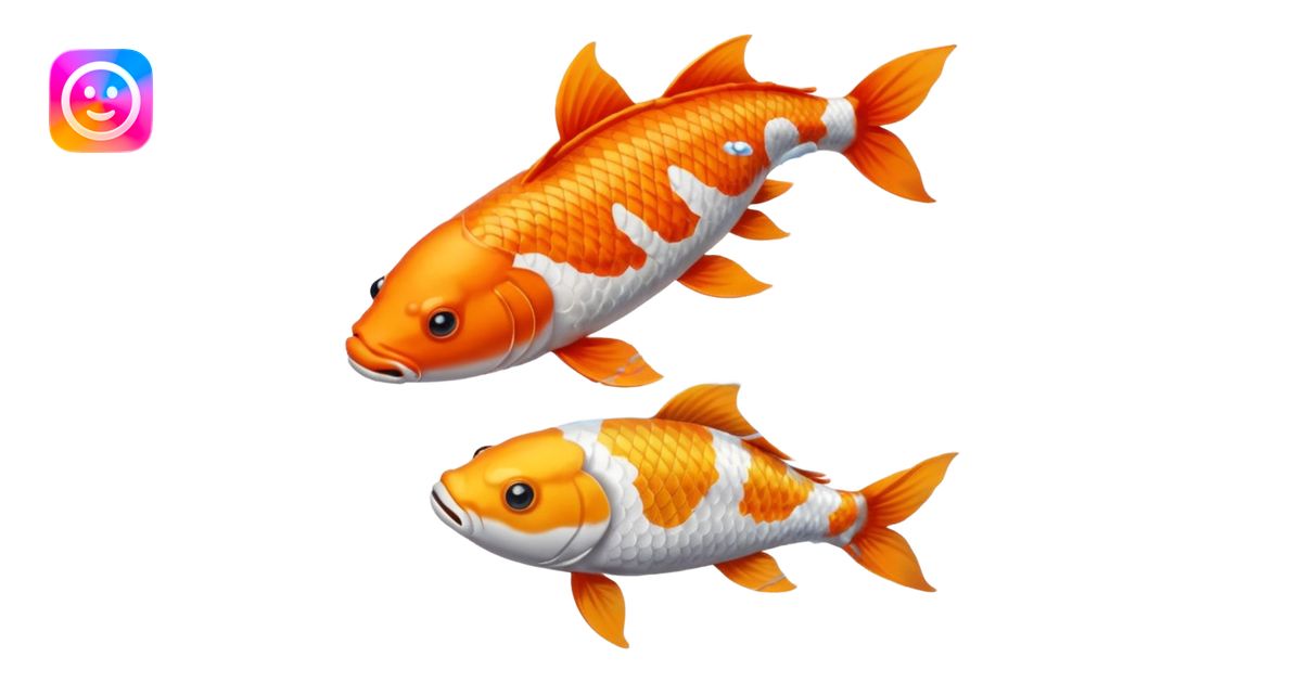 Two "koi" fishes male and female, wearing glasses. emoji | AI Emoji ...