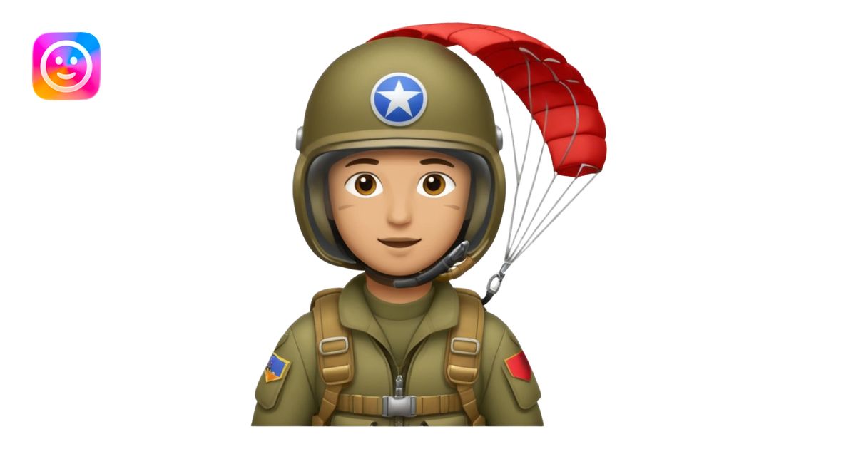 parachutiste militaire avec parachute emoji | AI Emoji Generator