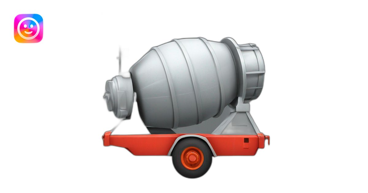 Red Concrete mixer emoji | AI Emoji Generator