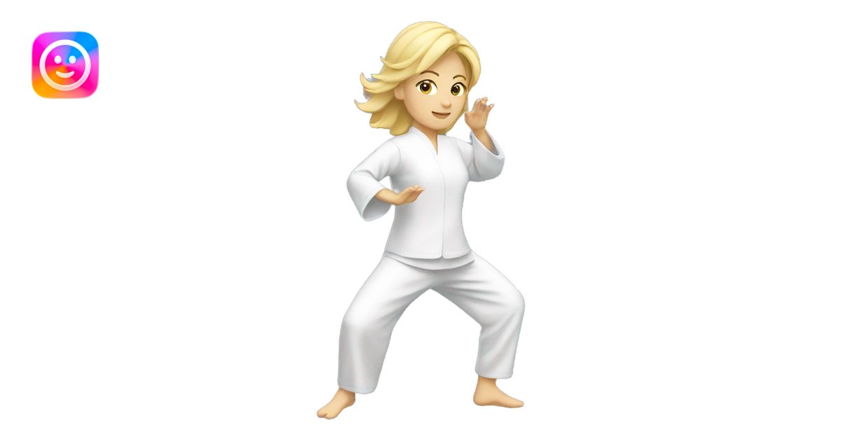 blonde woman doing tai chi emoji | AI Emoji Generator