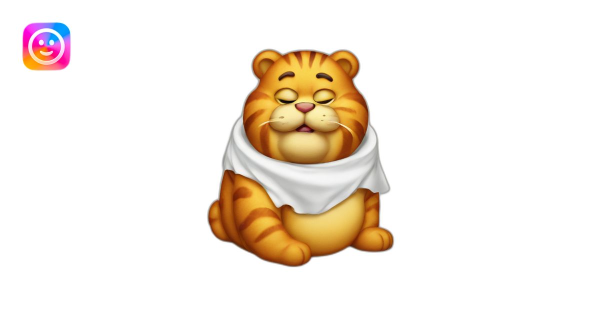 fat garfield eating emoji | AI Emoji Generator