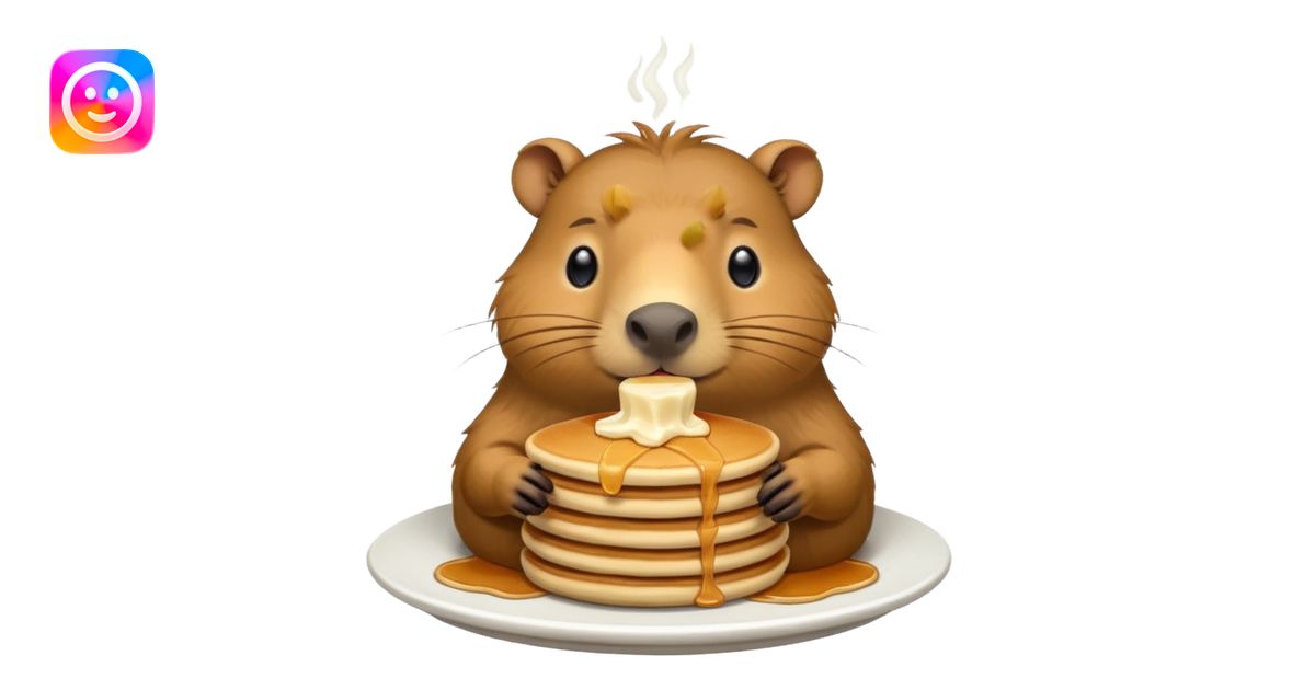 Capybara eating pancakes emoji | AI Emoji Generator