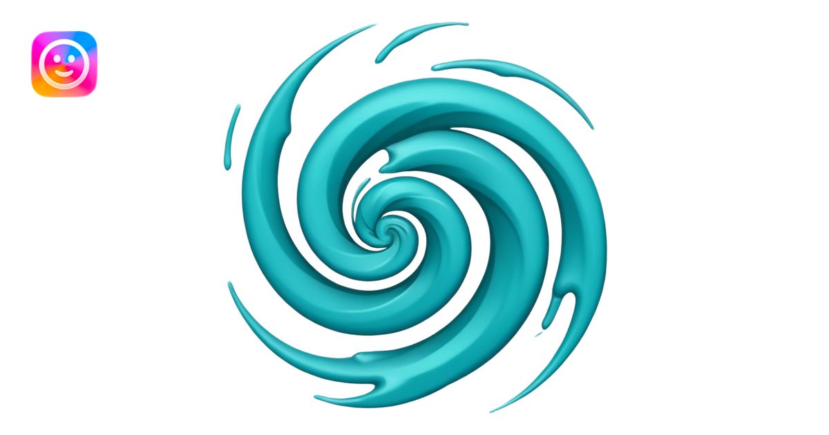 Swirl storm mark the colur teal emoji | AI Emoji Generator