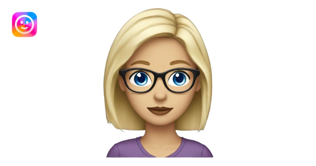 Beautiful blonde woman with blue eyes, side profile wearing glasses ...
