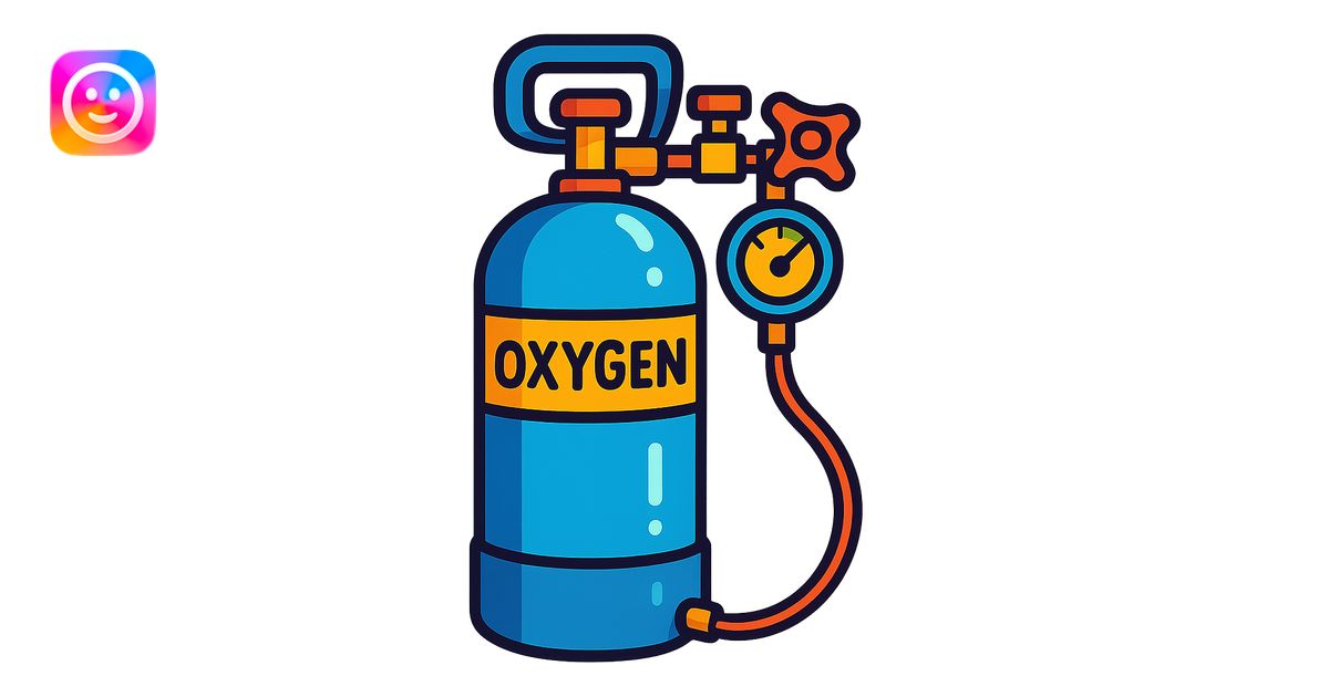 oxygen tank, cartoon style with bold colors illustration | AI Emoji ...