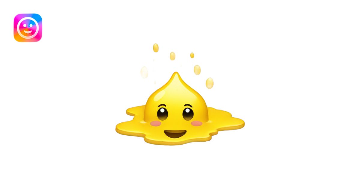 A yellow puddle with a happy Face emoji | AI Emoji Generator