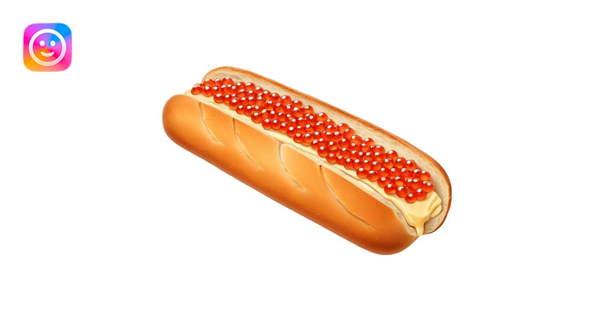 Apple style 3D emoji of a slice of fresh baguette with creamy butter ...