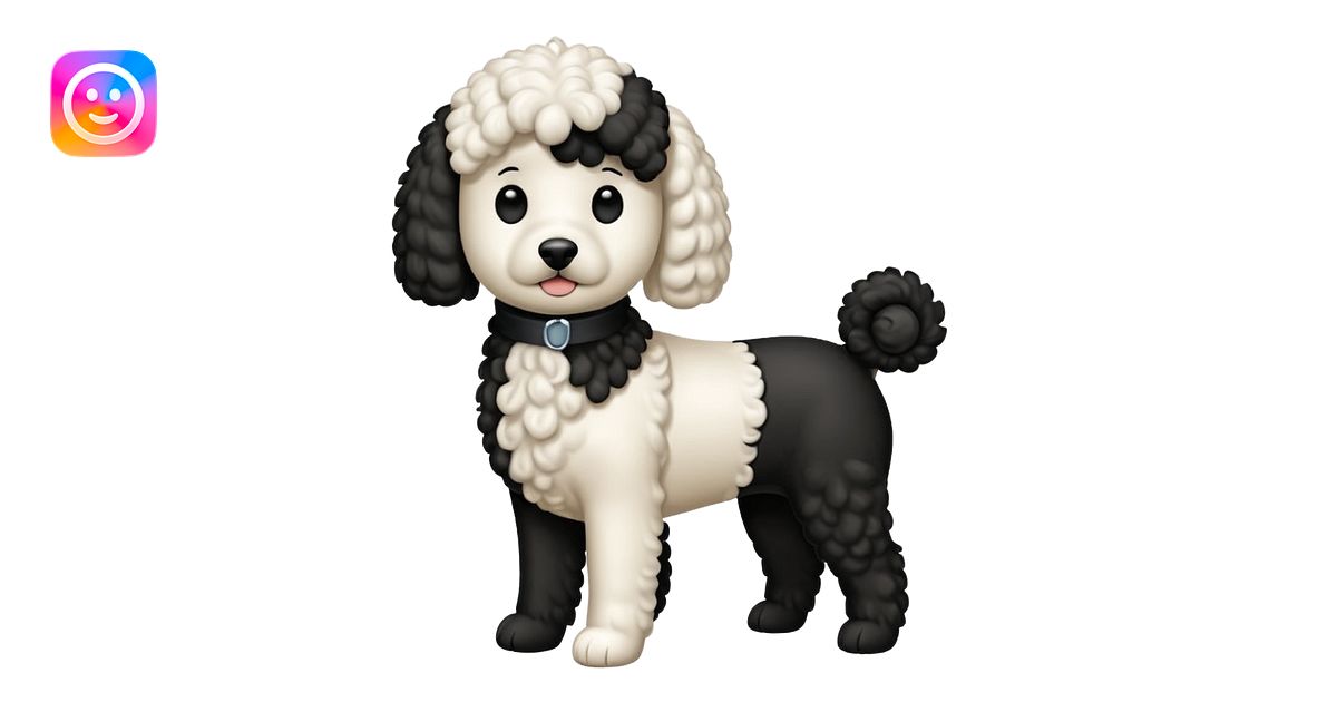 Un caniche blanco y otro caniche negro emoji | AI Emoji Generator