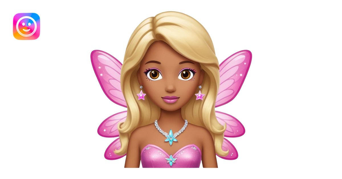 brown skin blonde barbie fairy dust emoji | AI Emoji Generator