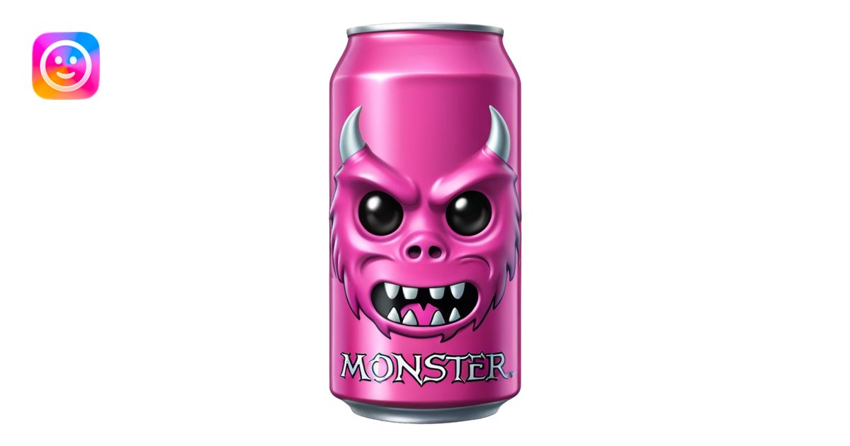 Pink monster energy drink with the logo of original monster company ...